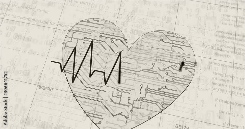 Cyber heart pulse symbol project creating. Abstract concept of health ...
