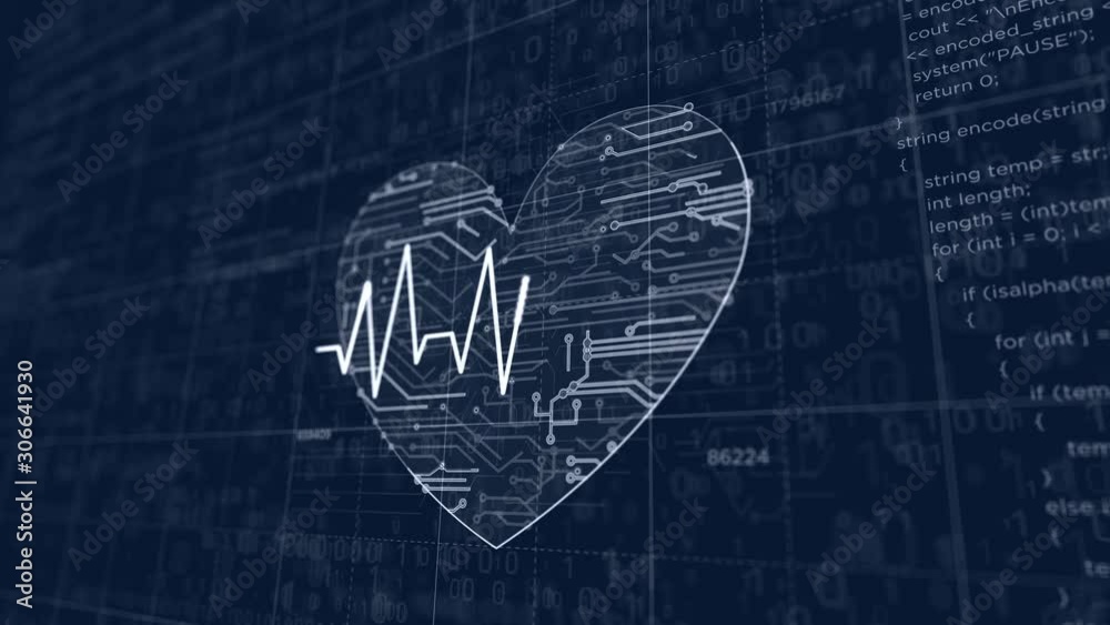 Cyber heart pulse symbol project creating. Abstract concept of health ...