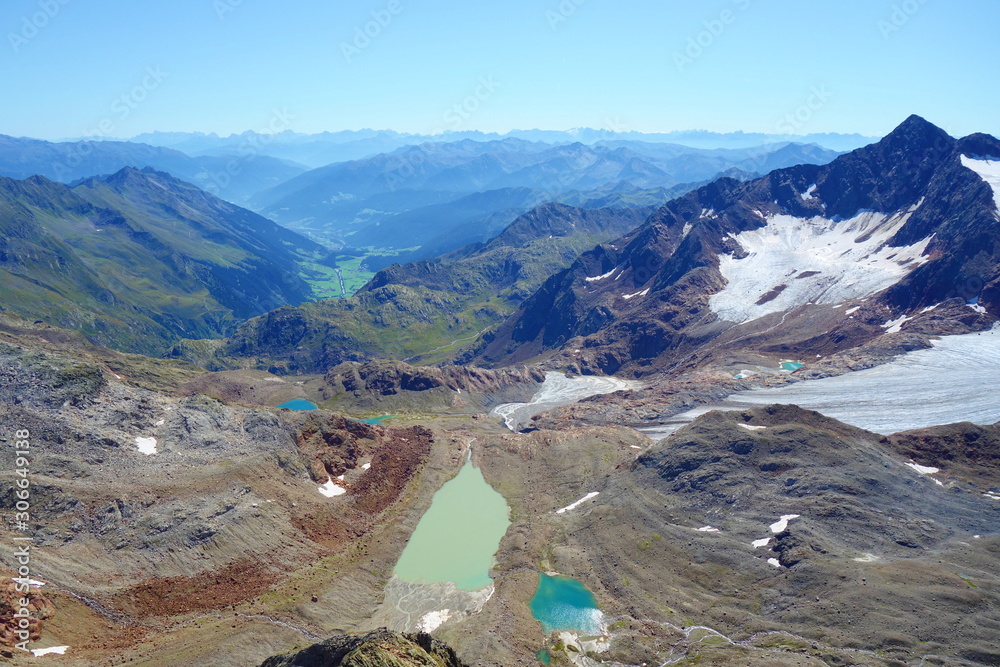 Hiking trail leading from Ridnaun Valley to the top of Wilder Freiger ...