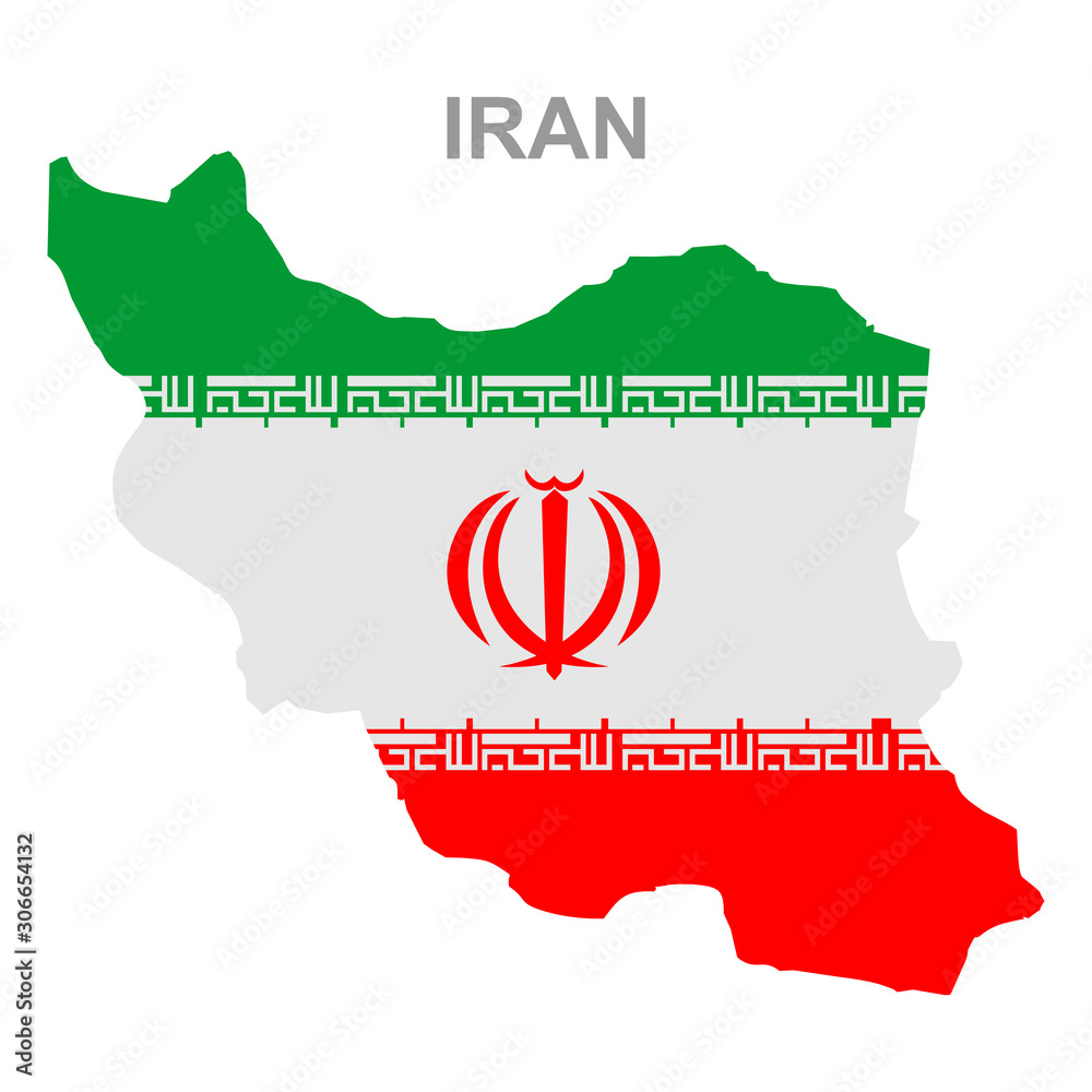 Vetor de Maps of Iran with national flags icon vector design symbol do ...