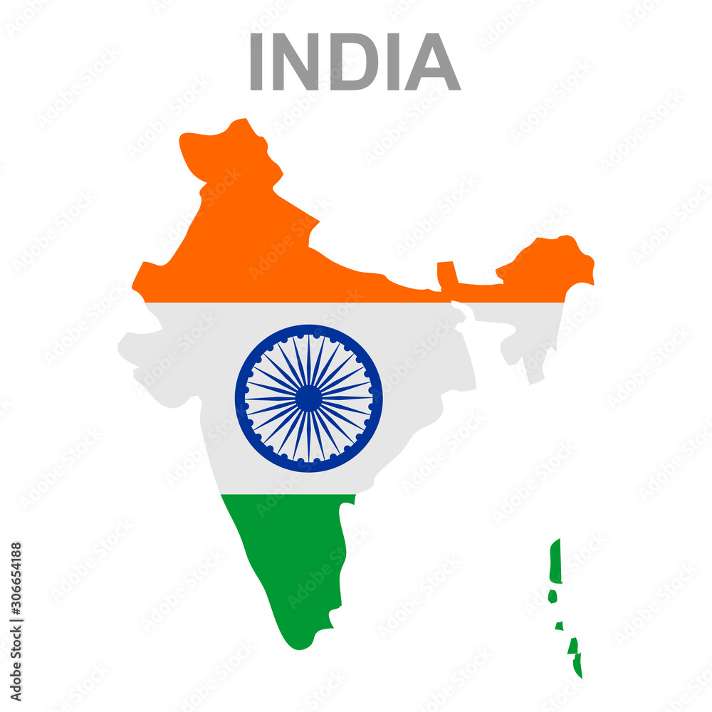 Maps of India with national flags icon vector design symbol Stock ...