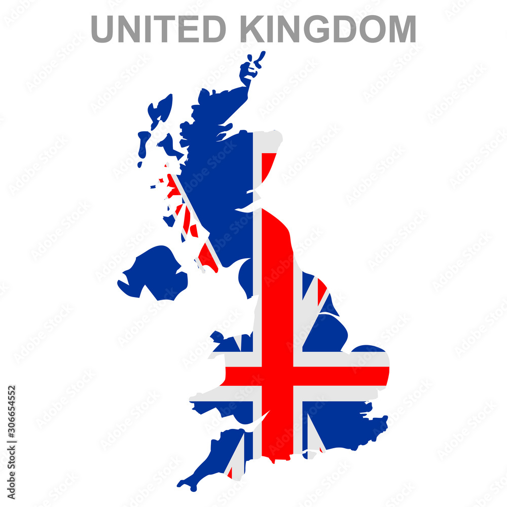Maps of United Kingdom with national flags icon vector design symbol ...