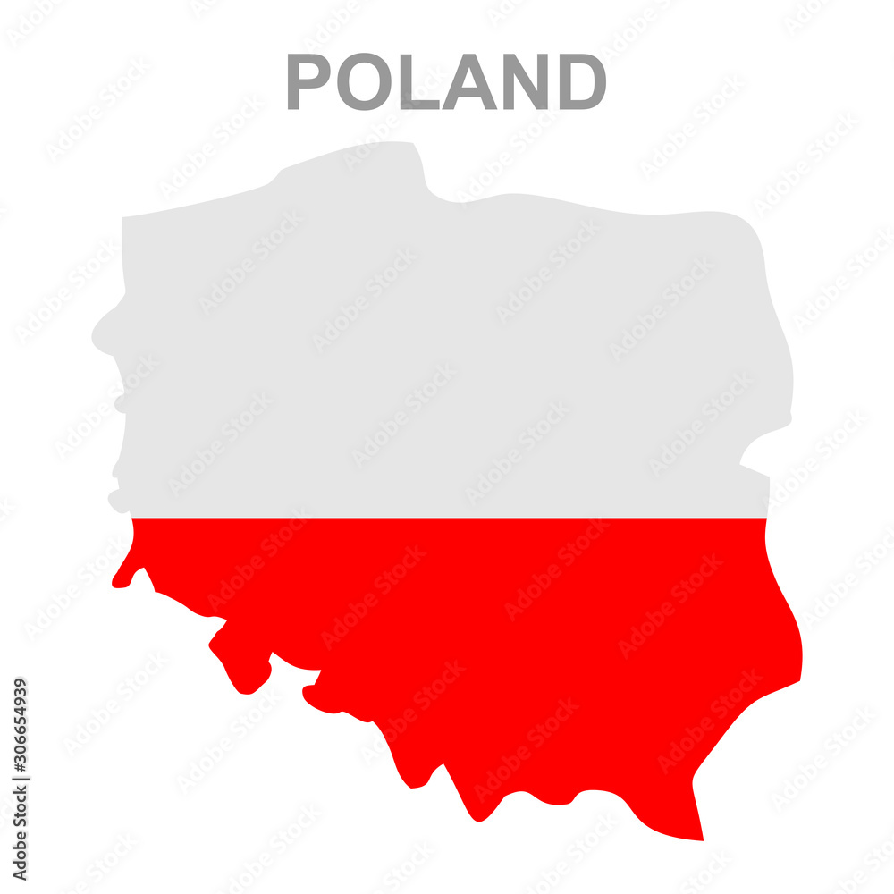 Maps of Poland with national flags icon vector design symbol Stock ...