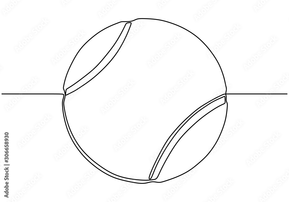 Continuous one line drawing of rounders ball Stock Vector | Adobe Stock