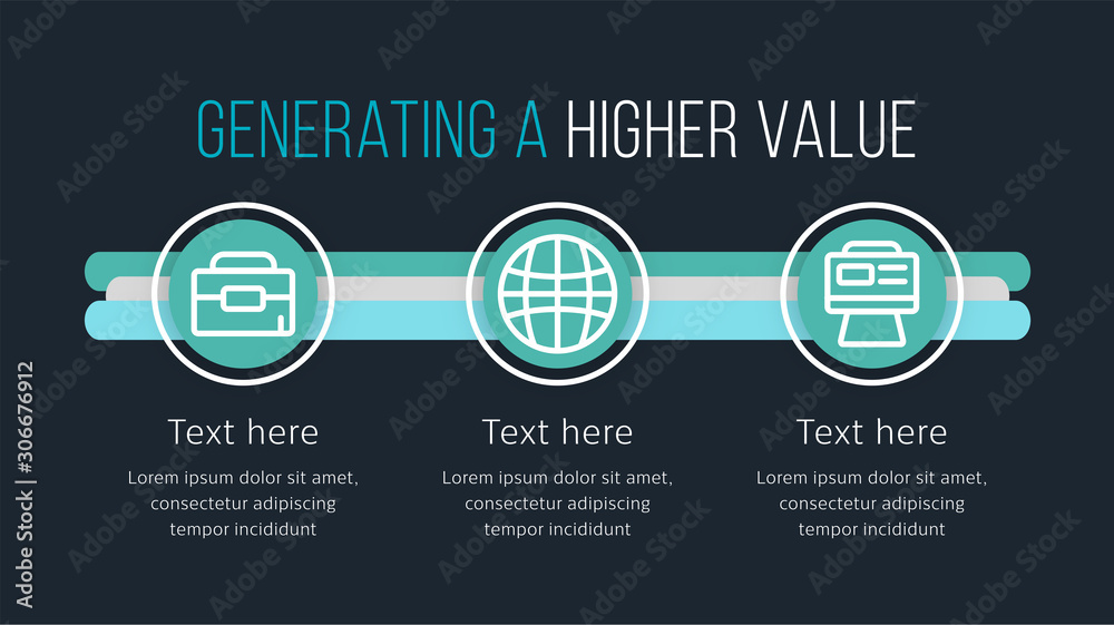 Green colored three icons concept power point presentation pages ...