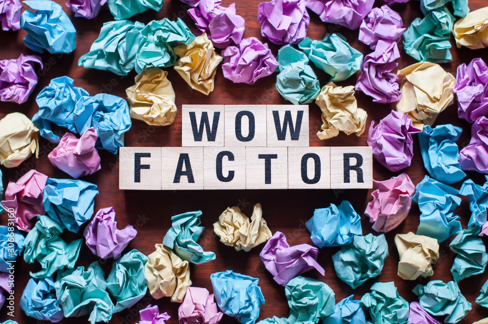 Wow Factor word concept on cubes Stock Photo | Adobe Stock