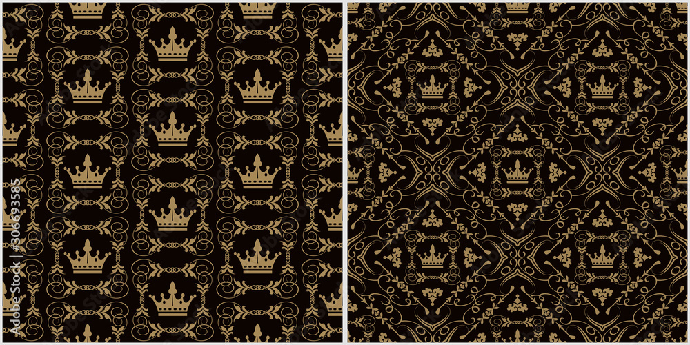 Vintage backgrounds, patterns. Renaissance art. Two modern background ...