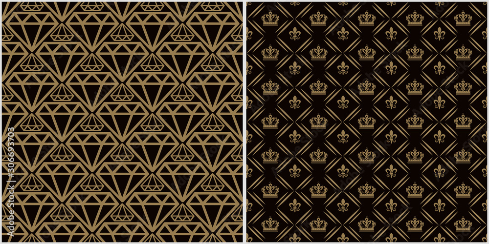 Modern backgrounds, patterns. Two modern background pictures in retro ...