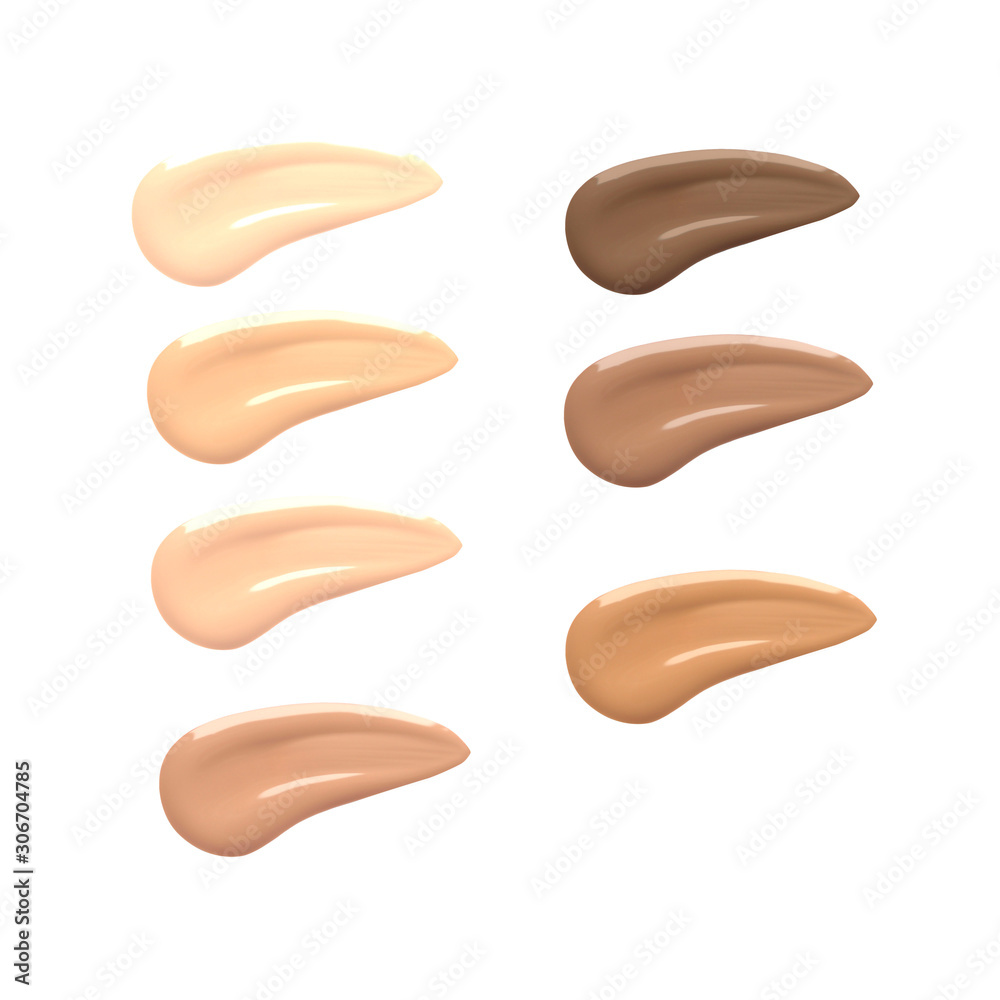 Foto de Cosmetic Foundation of different skin tones. Isolate for ...