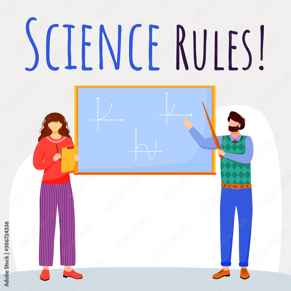 Science rules social media post mockup. Math lesson. Professor and ... Science rules social media post mockup. Math lesson. Professor and ...