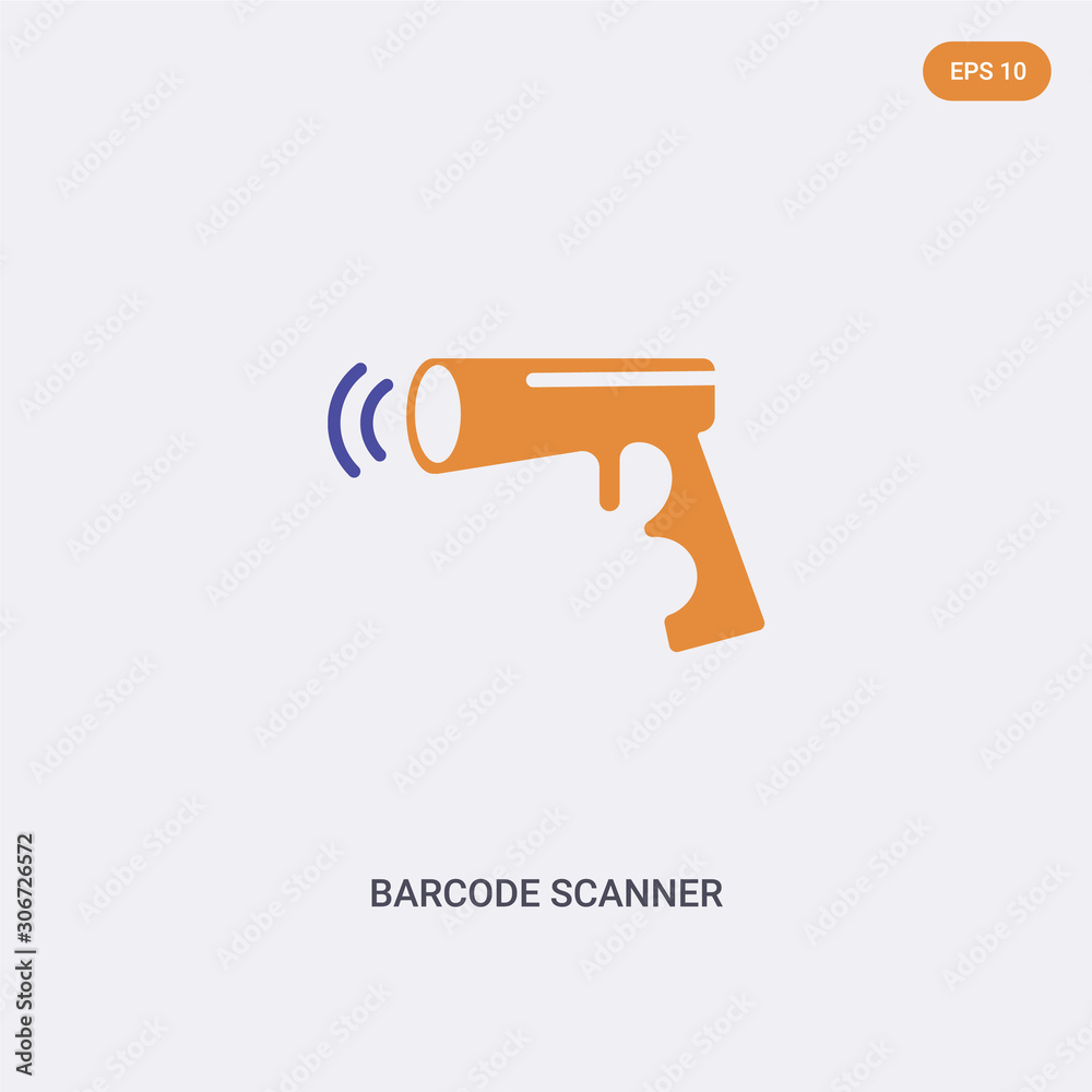 2 color barcode scanner concept vector icon. isolated two color barcode ...