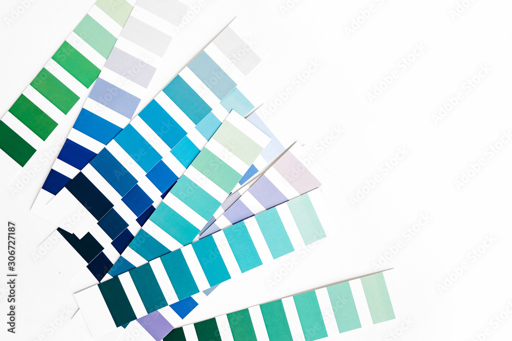 Fashion Color trend. Color swatch. Blue and green sample colors ...
