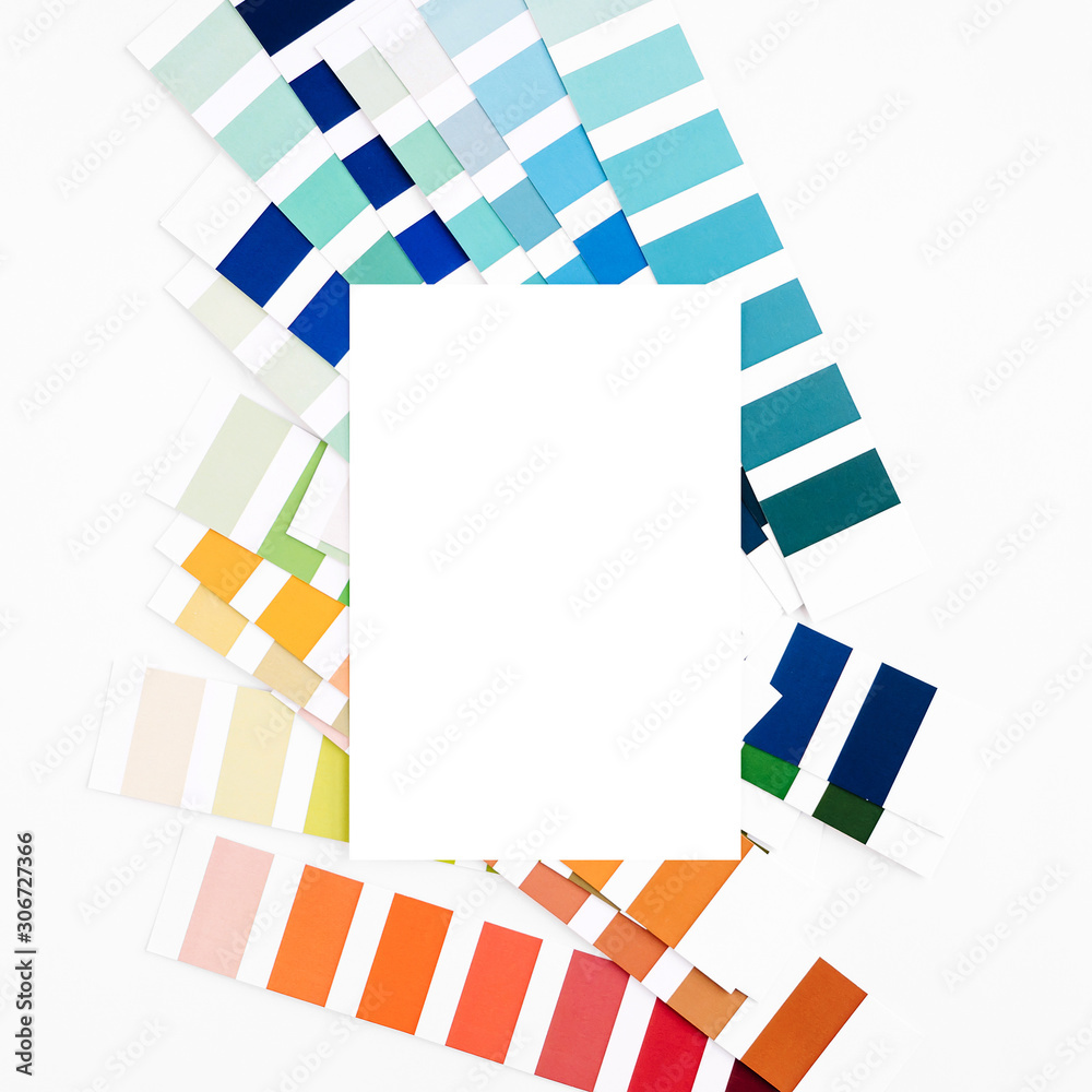 Blank card with fashion colour swatches. Color trend palette. Stock ...