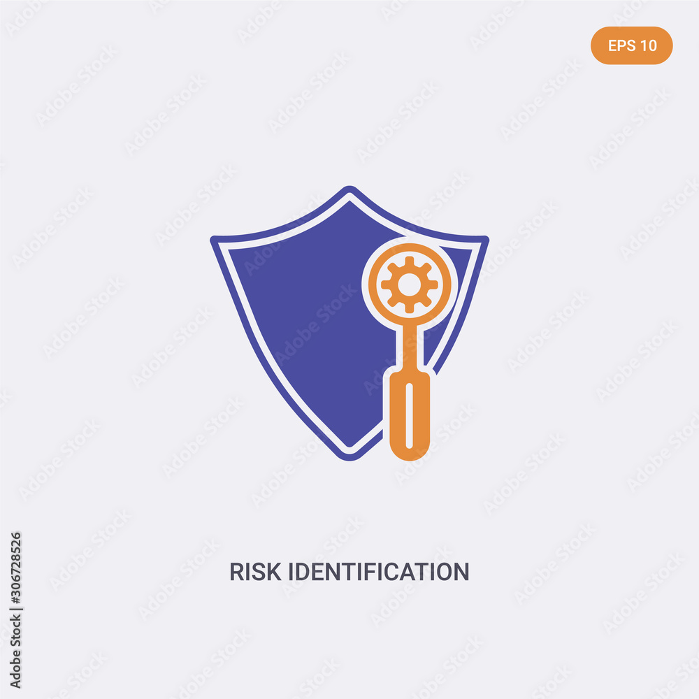 Vetor de 2 color Risk Identification concept vector icon. isolated two ...