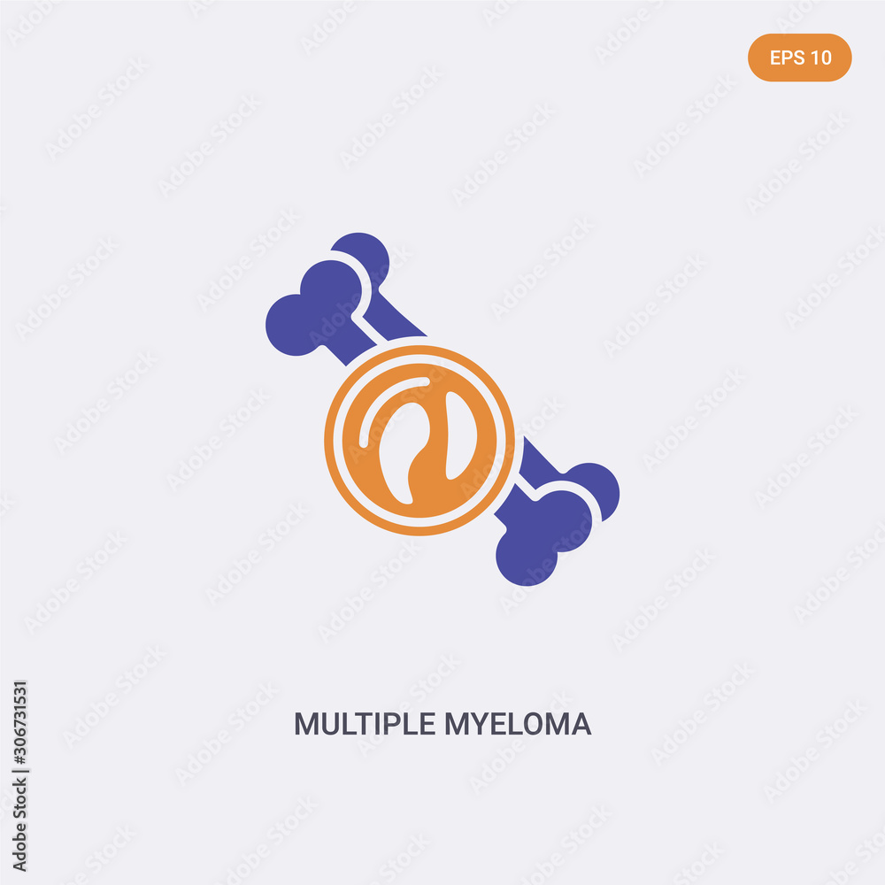 2 color multiple myeloma concept vector icon. isolated two color ...