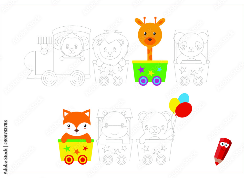 Circus Train Coloring Pages