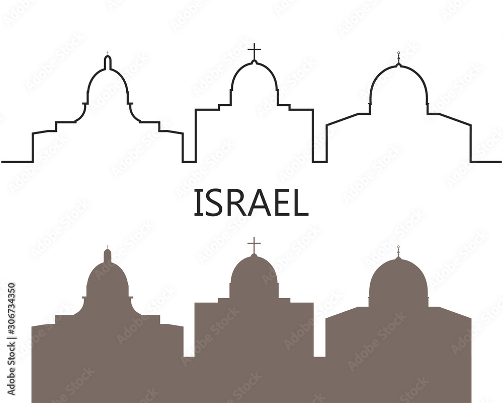 Israel logo. Isolated Israeli architecture on white background Stock ...