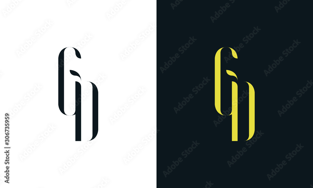 Abstract line art letter GD logo. This logo icon incorporate with two ...