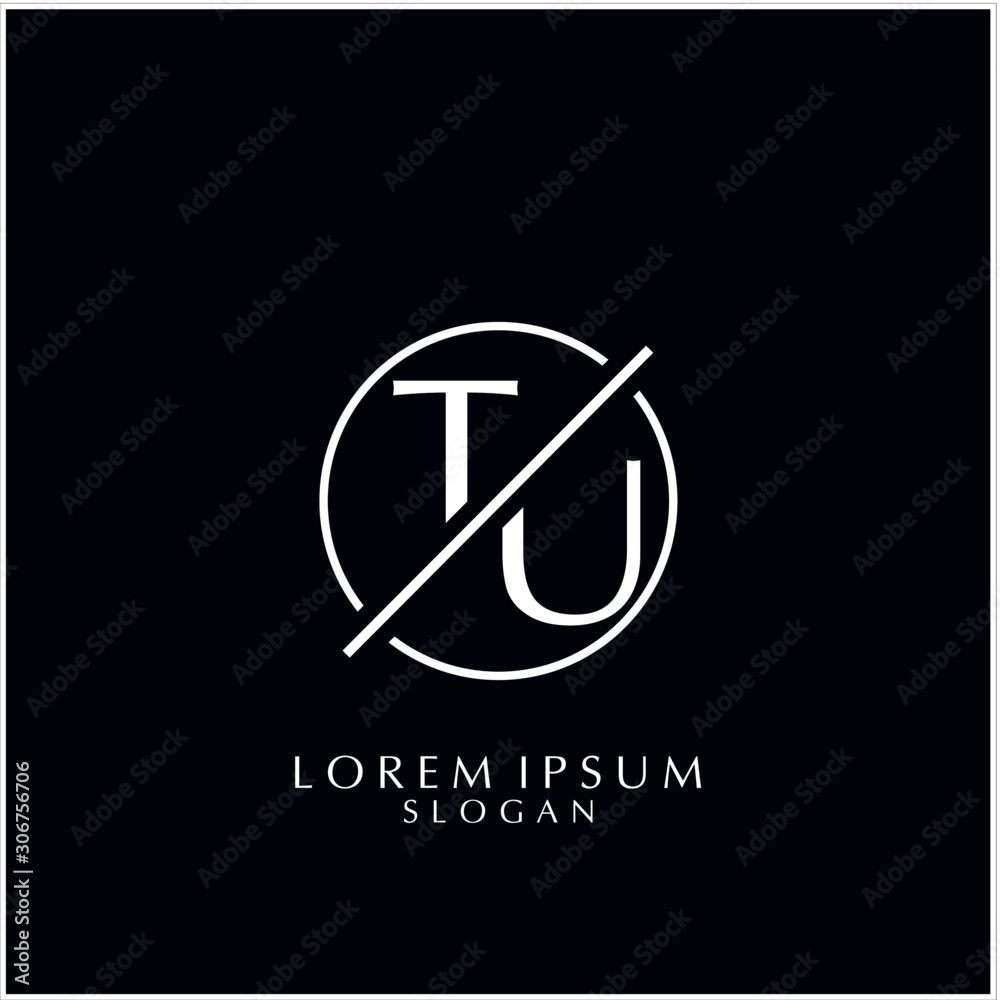 Initial Letter TU Logo With circle Template Vector. Stock Vector ...