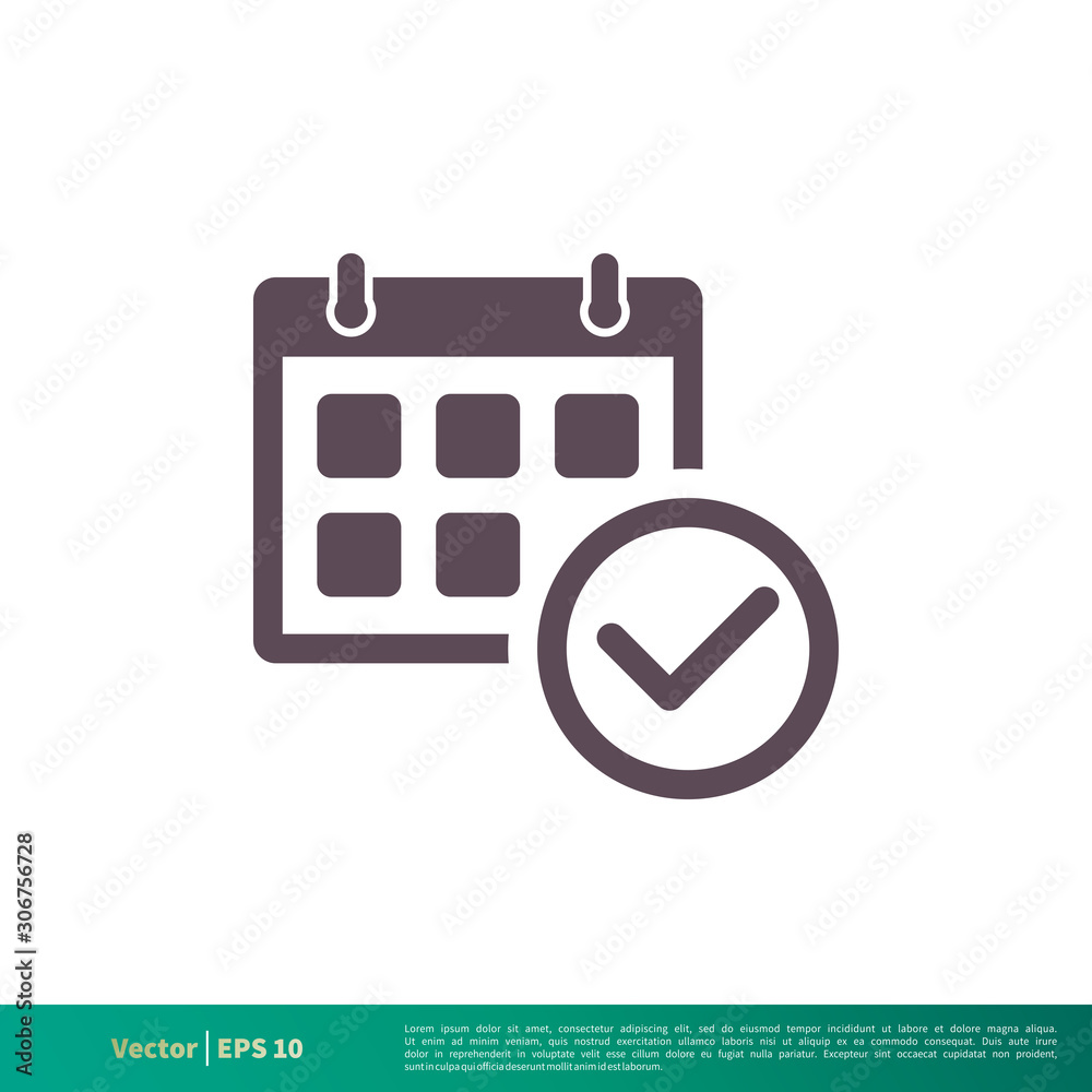 Calendar, Schedule Icon Vector Logo Template Illustration Design ...