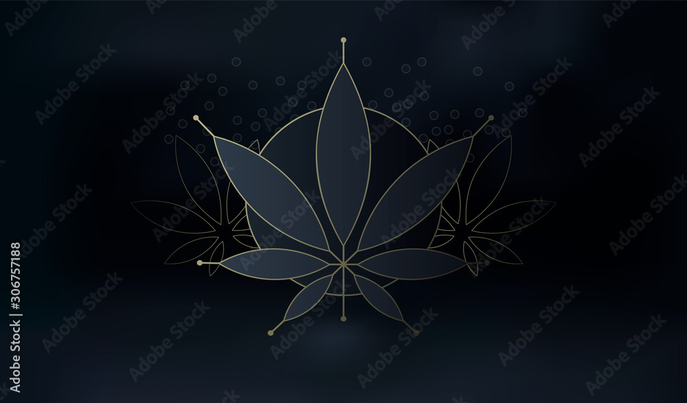 Cannabis marijuana background, hemp leaf symbol or logo design ...