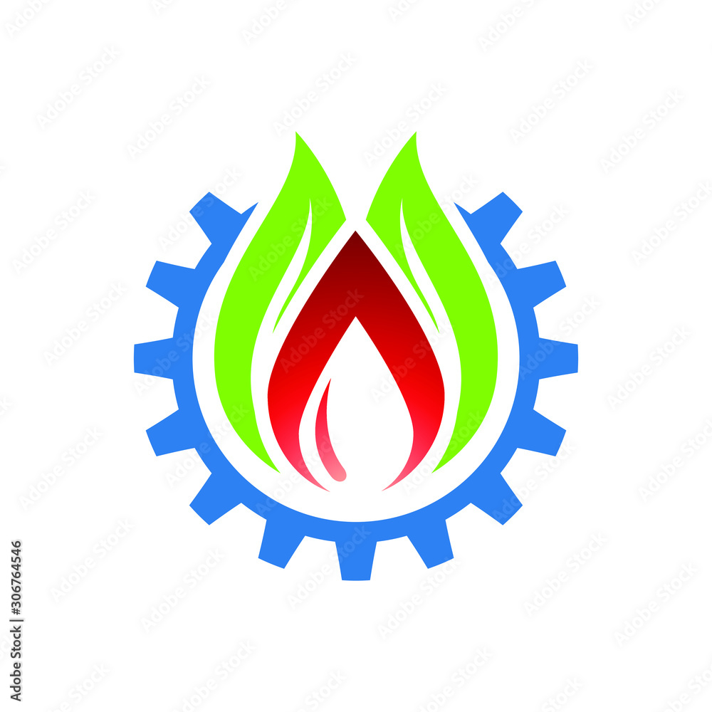 Fire flame icon in a shape of drop. Oil and gas industry logo design ...
