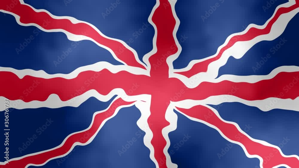 animated background seamless loop video full HD british flag with ...