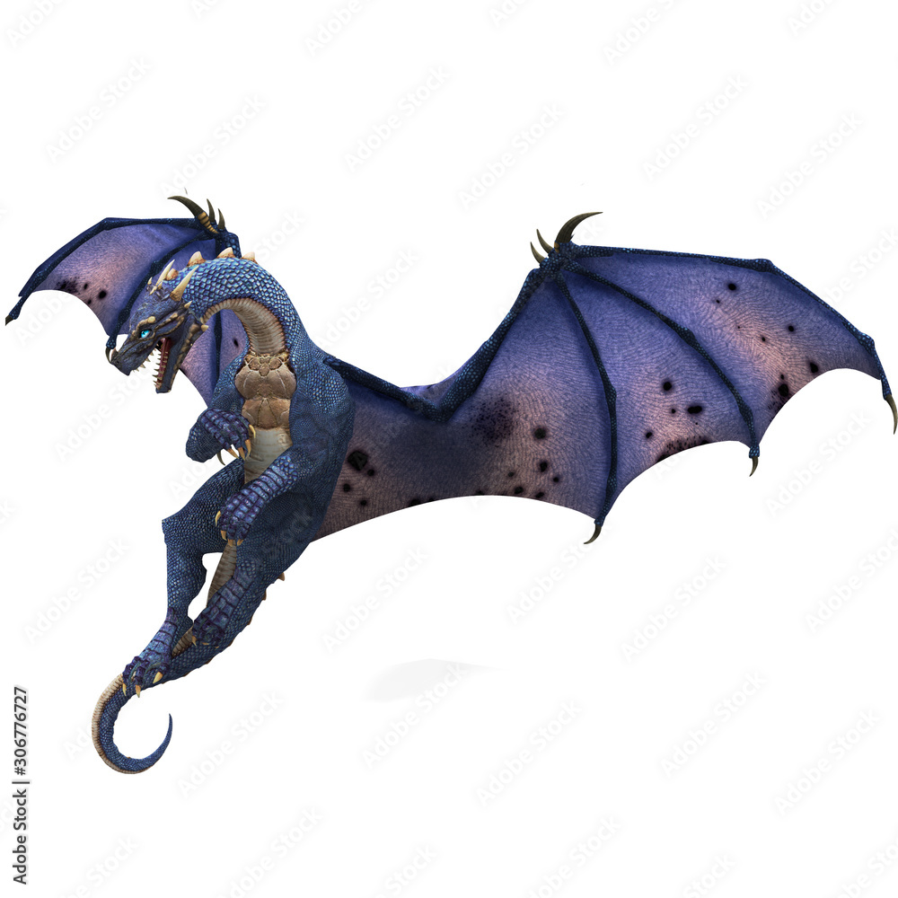 Blue Dragon flying dragon Mythological creature Stock Illustration ...