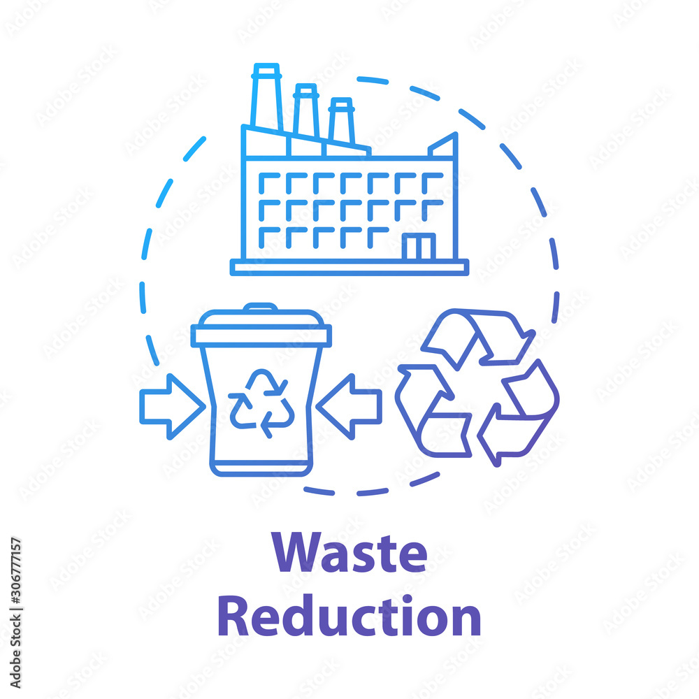 Waste reduction concept icon. Garbage recycling. Municipal debris ...