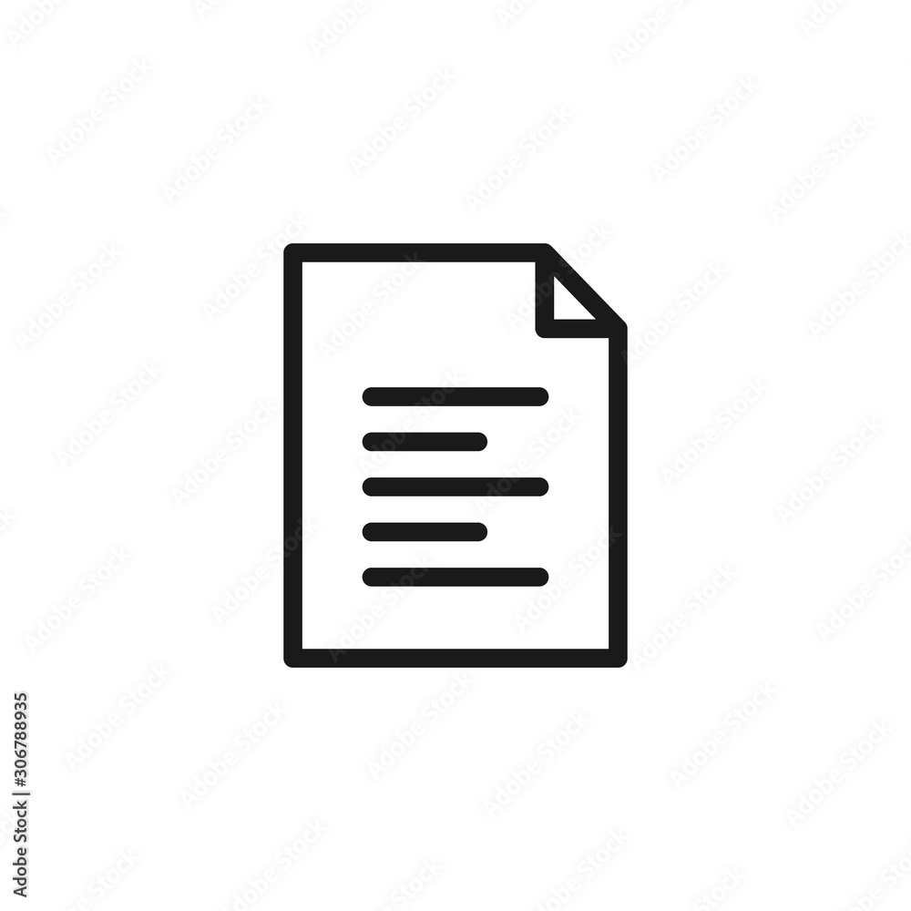 Document icon. File, text document, a sheet of paper document. Pdf, doc ...