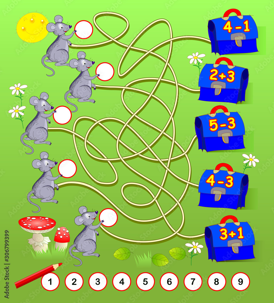 Math Education For Young Children Solve Examples And Write Numbers In