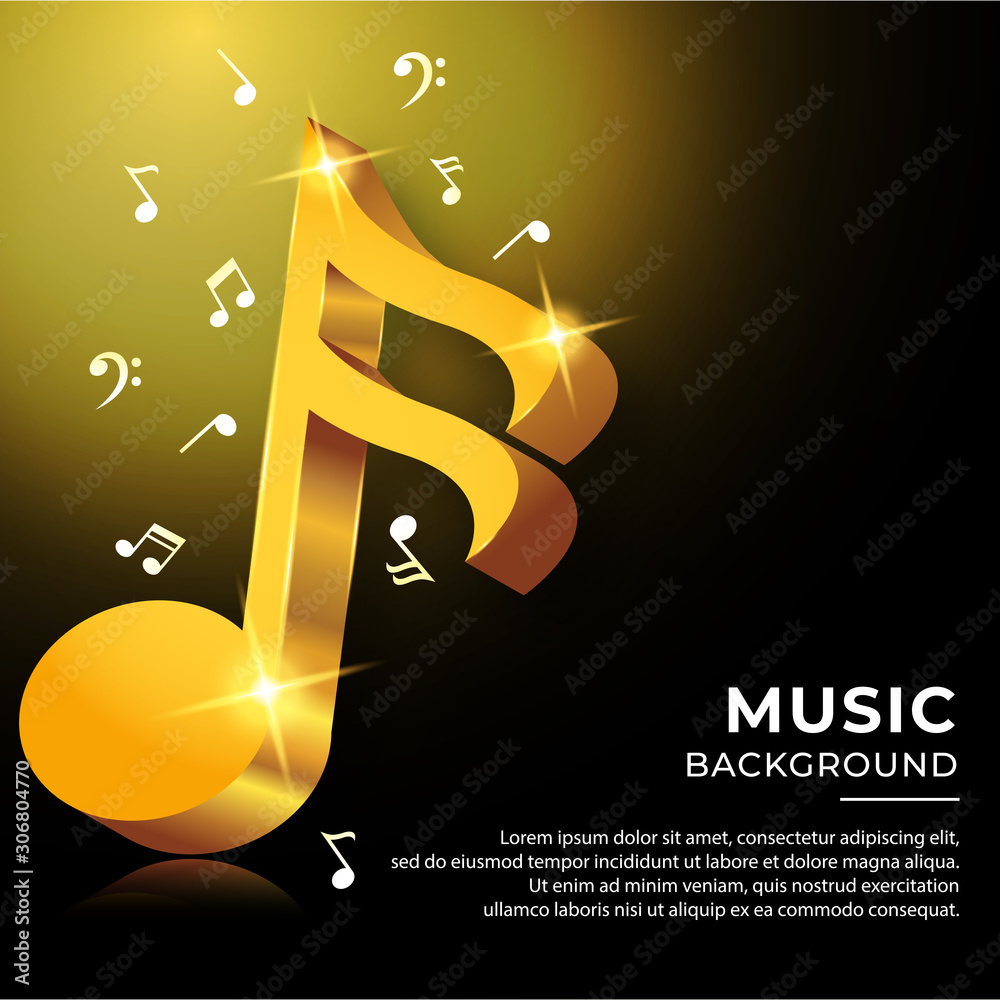 Colorful Musical Notes Music Chord Background. Vector illustration ...