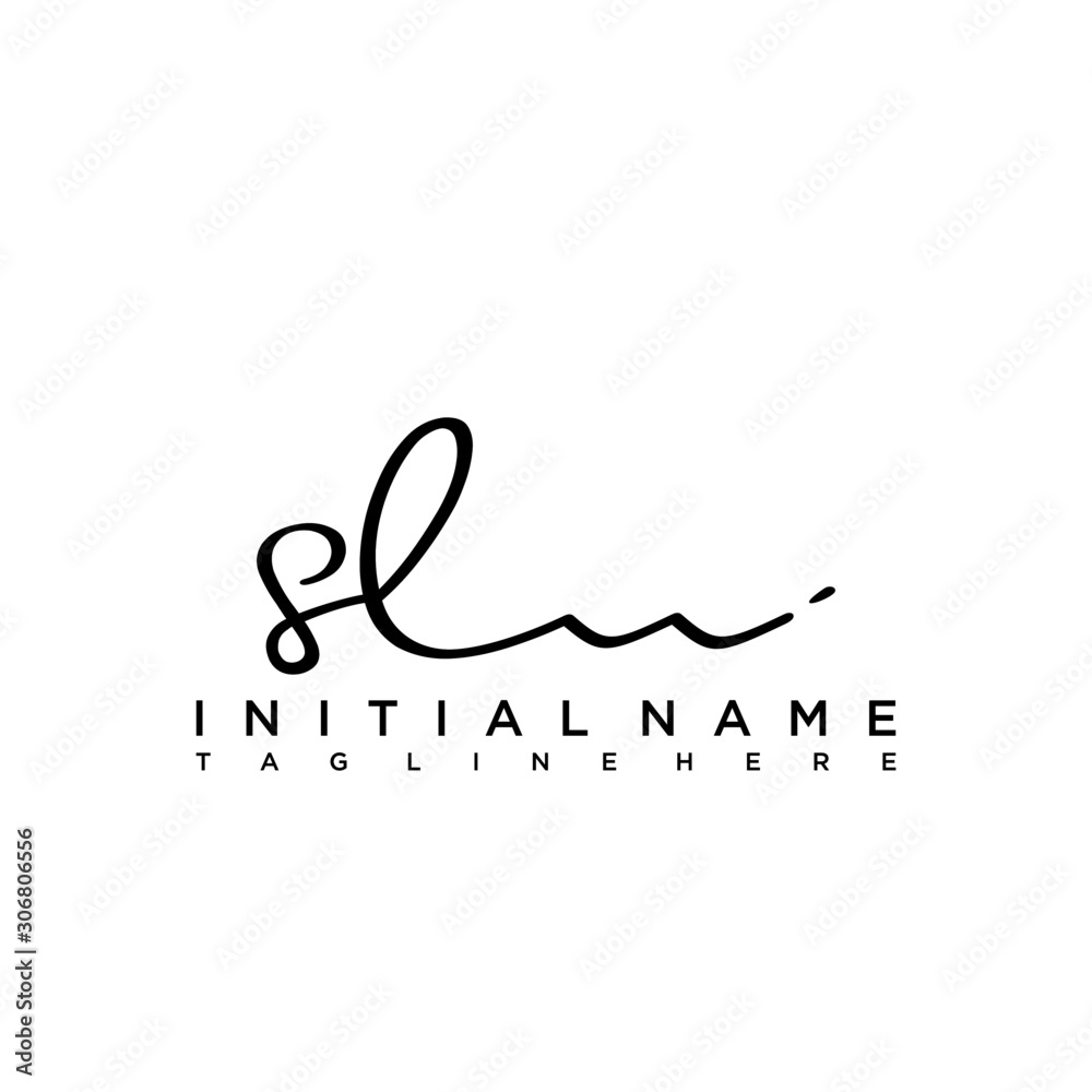Initial letter SL Signature handwriting Logo Vector Stock Vector ...