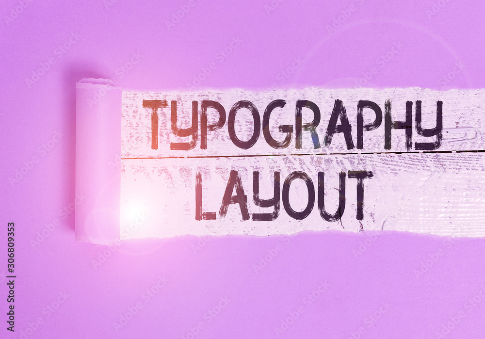 Writing note showing Typography Layout. Business concept for theory and ...