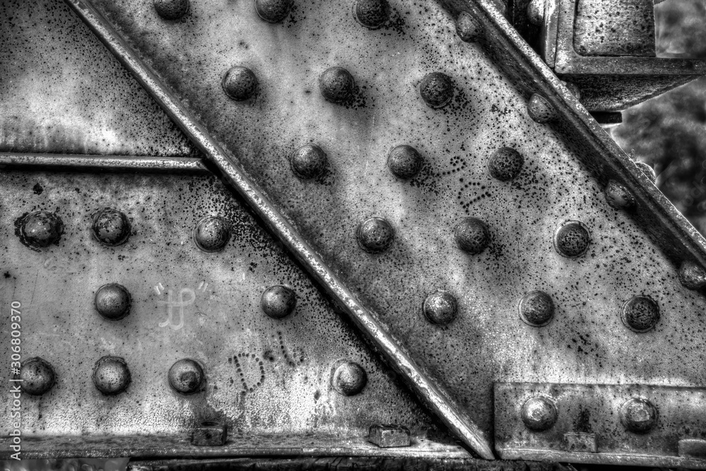 Steel girders and rivets of bridge Stock Photo | Adobe Stock