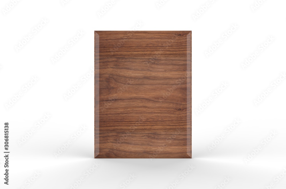 Blank Wood Plaque Template And Mock up. 3d render illustration. Stock ...