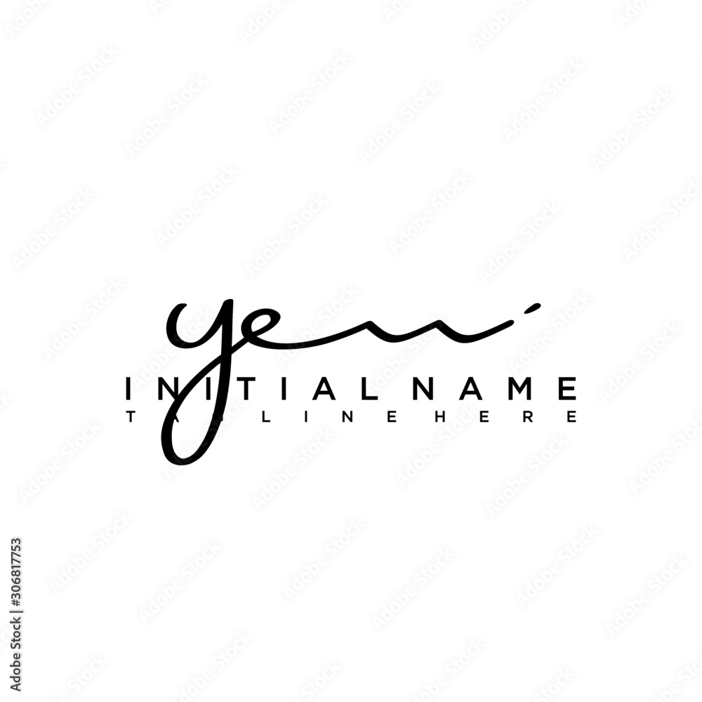 Initial letter YE Signature handwriting Logo Vector Stock Vector ...