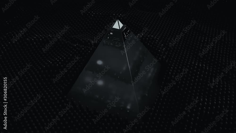Pyramid is scanning information matrix. Futuristic technologies or sci ...