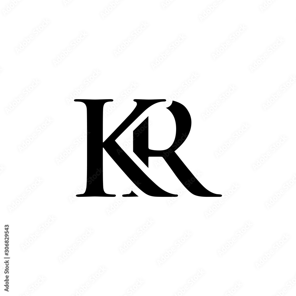 Initial kr alphabet logo design template vector Stock Vector | Adobe Stock