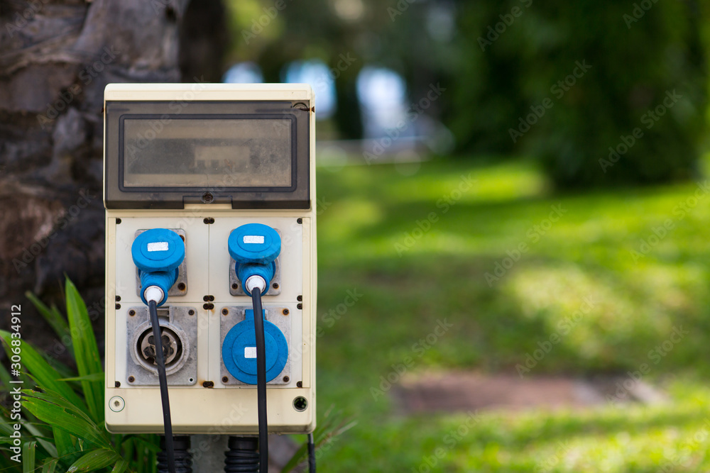 Power plugs. Electric Power Distribution Unit plug cable for Outdoor ...