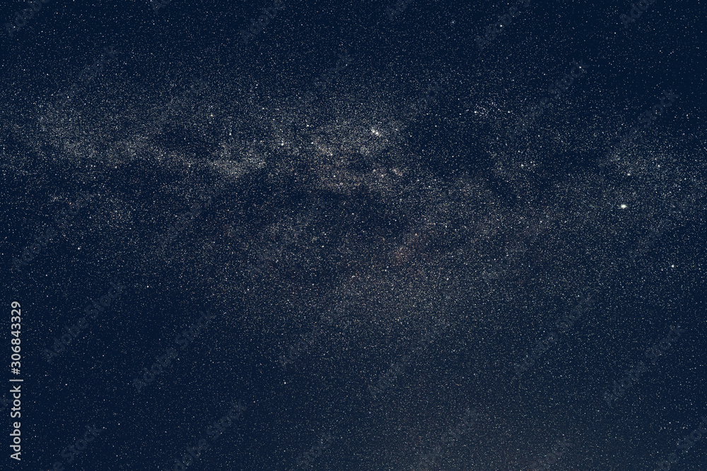 Poster Night sky with stars and Milky Way galaxy in outer space ...