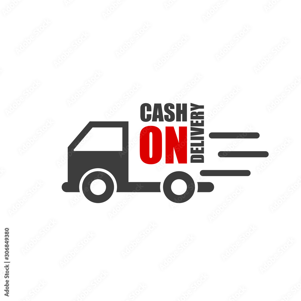 Cash on delivery graphic label sticker. Vector icon Stock Vector ...