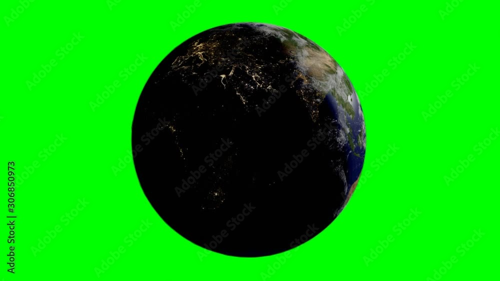 planet Earth rotating, solar system world in outer space isolated on ...