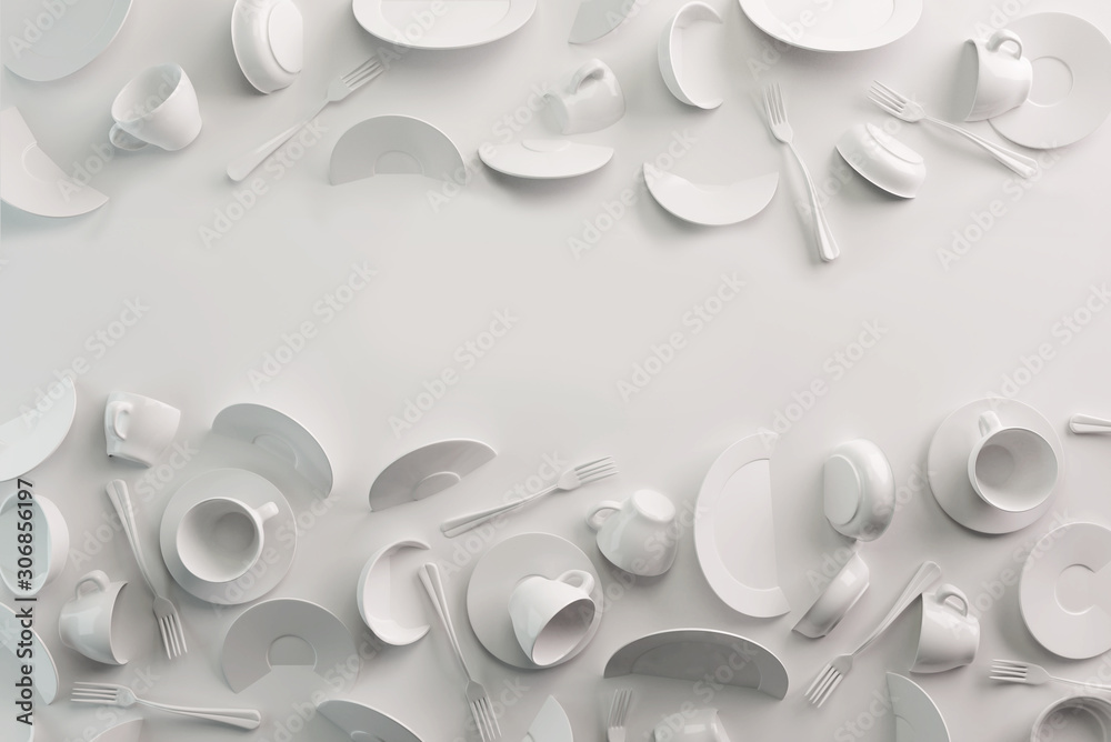 White Food background concept for design menu restaurant or cafe. Copy ...