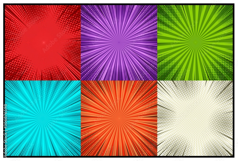 Comic colorful explosive backgrounds Stock Vector | Adobe Stock