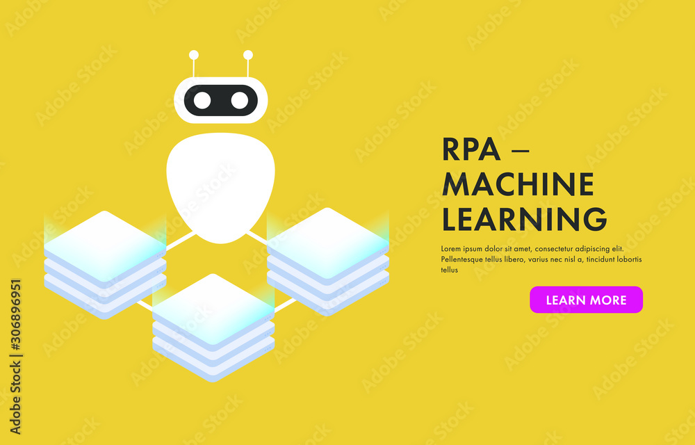 RPA technology - robotic process automatisation vector illustration ...