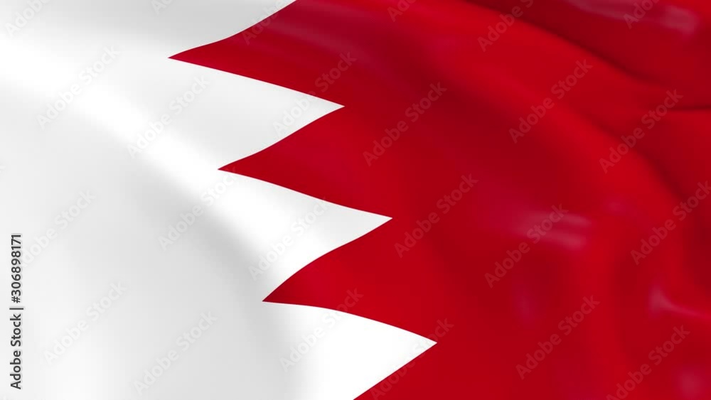 Photo realistic slow motion 4KHD flag of the Bahrain waving in the wind ...