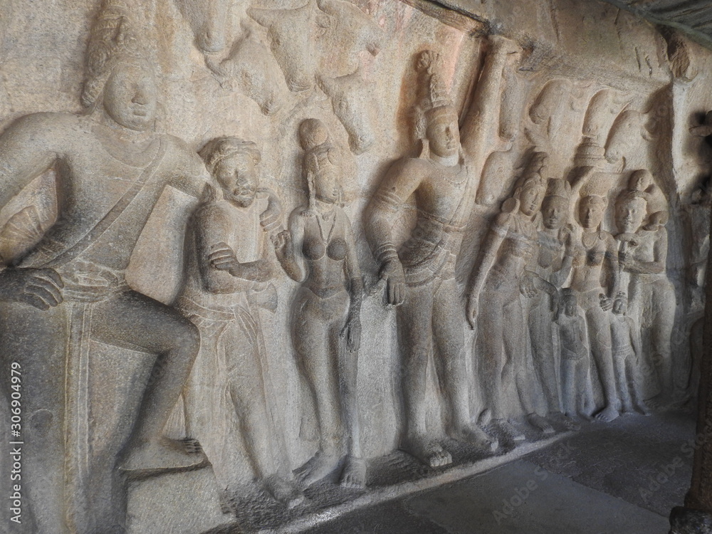 Panch Rathas Monolithic Hindu Temple in Mahabalipuram. Great South ...