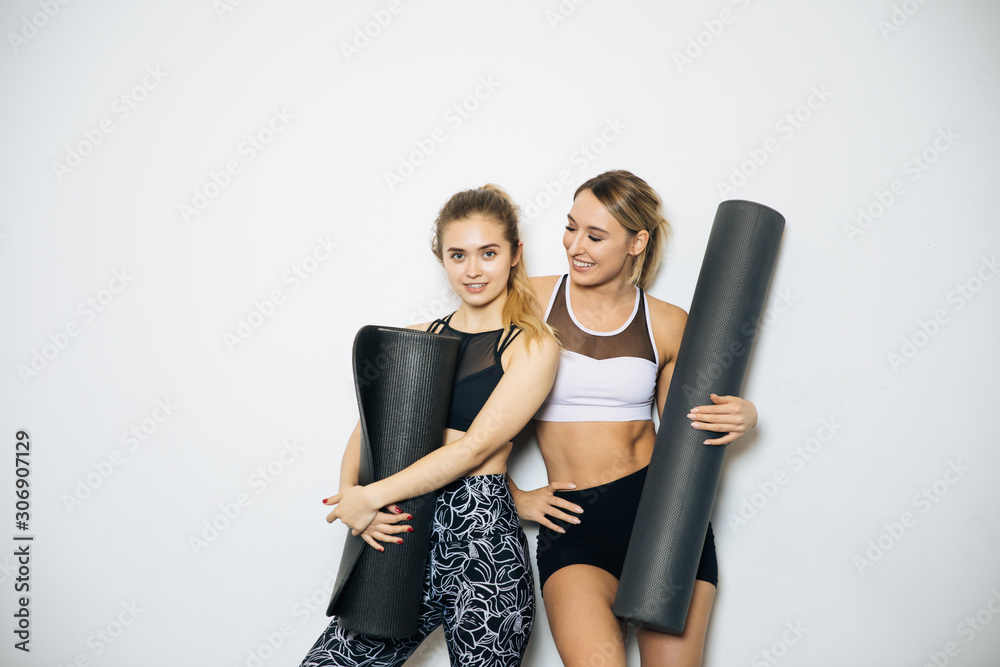 Young sports girls are engaged in fitness, lifestyle, sports and ...