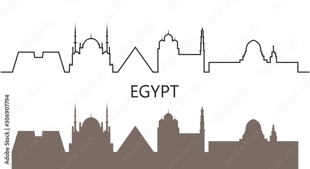 Egypt logo. Isolated Egyptian architecture on white background Stock ...